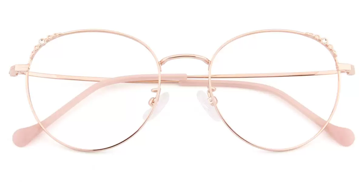 95105 Round Pink Eyeglasses Frames | Leoptique