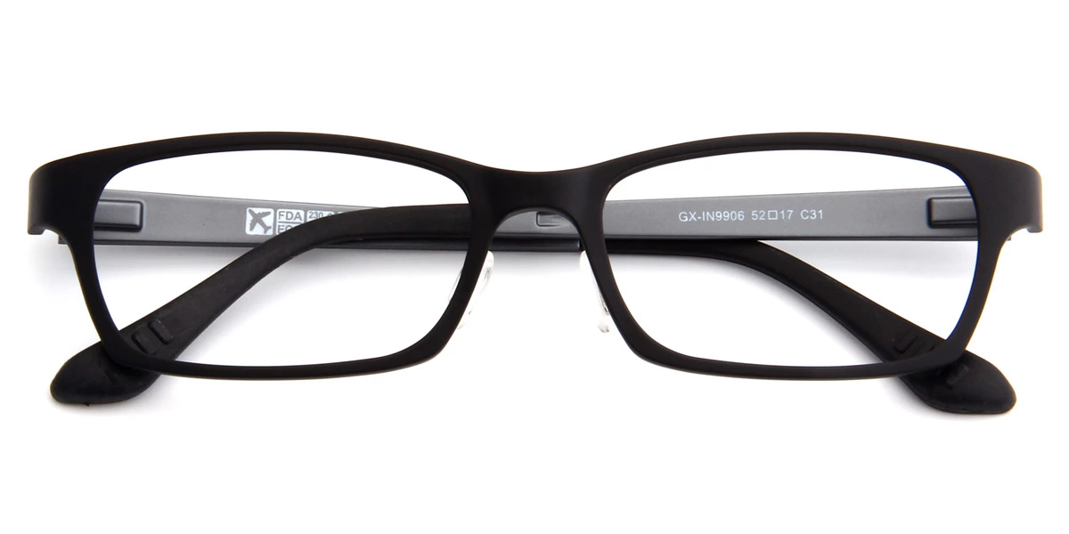 GX-IN9906 Rectangle Black Eyeglasses Frames | Leoptique