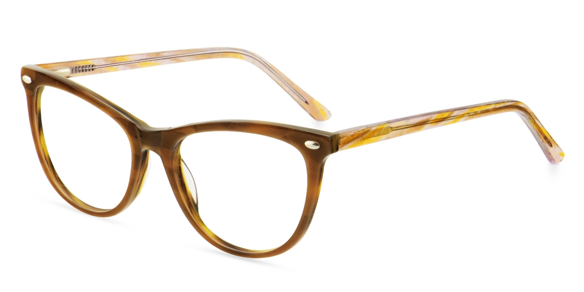 H5048 Cat-eye Butterfly Striped Eyeglasses Frames | Leoptique