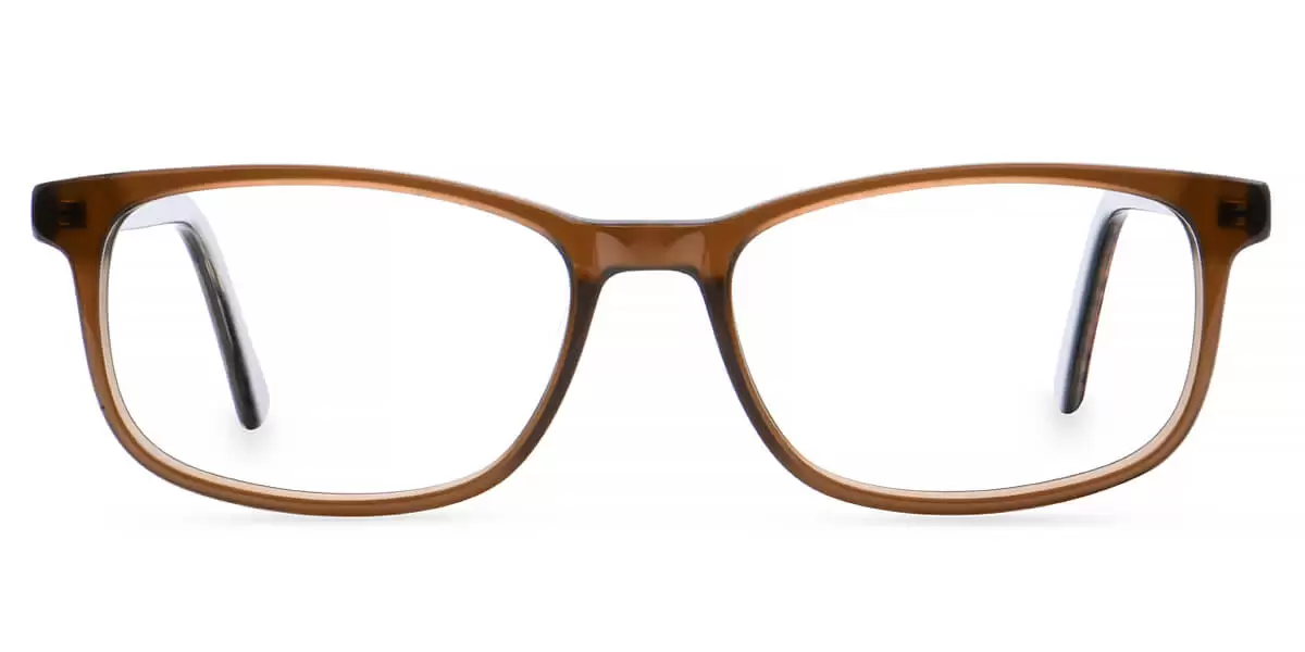 H5067 Rectangle Brown Eyeglasses Frames | Leoptique