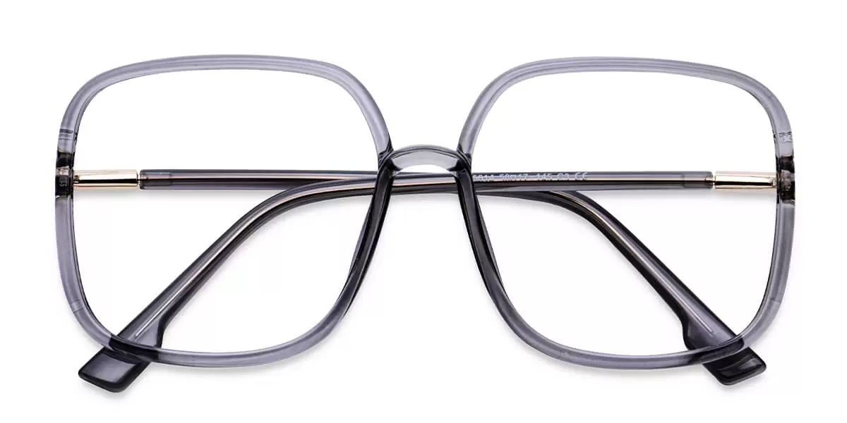 95614 Square Gray Eyeglasses Frames | Leoptique