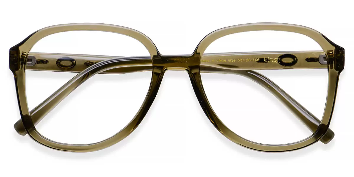 31399 Square Green Eyeglasses Frames | Leoptique