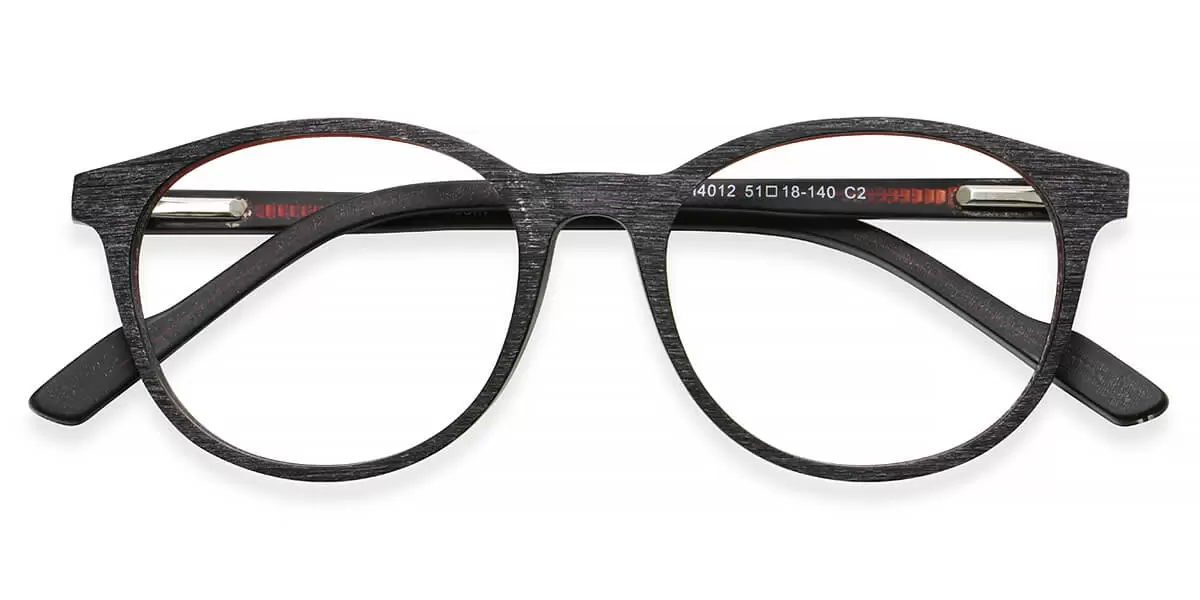 H4012 Round Black Eyeglasses Frames | Leoptique