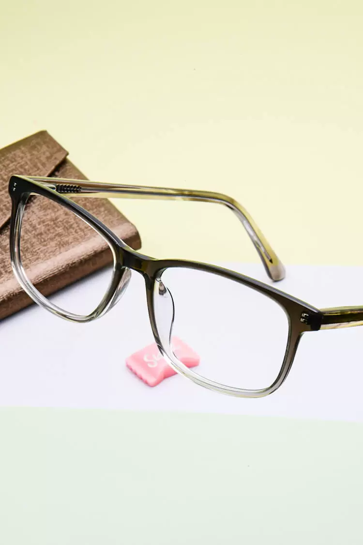 H5067 Rectangle Gray Eyeglasses Frames | Leoptique